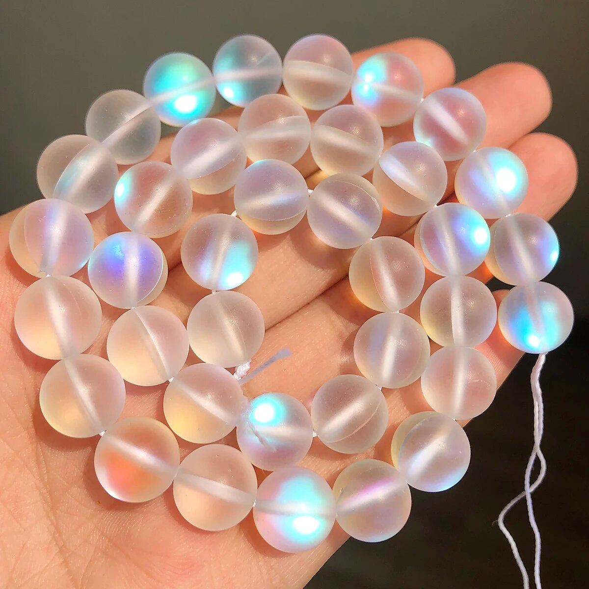 Бусины GMB724 лабрадорит, бирюза, жаспер, снежинки 4-12 мм 6mm 61pcs beads, AB crystal