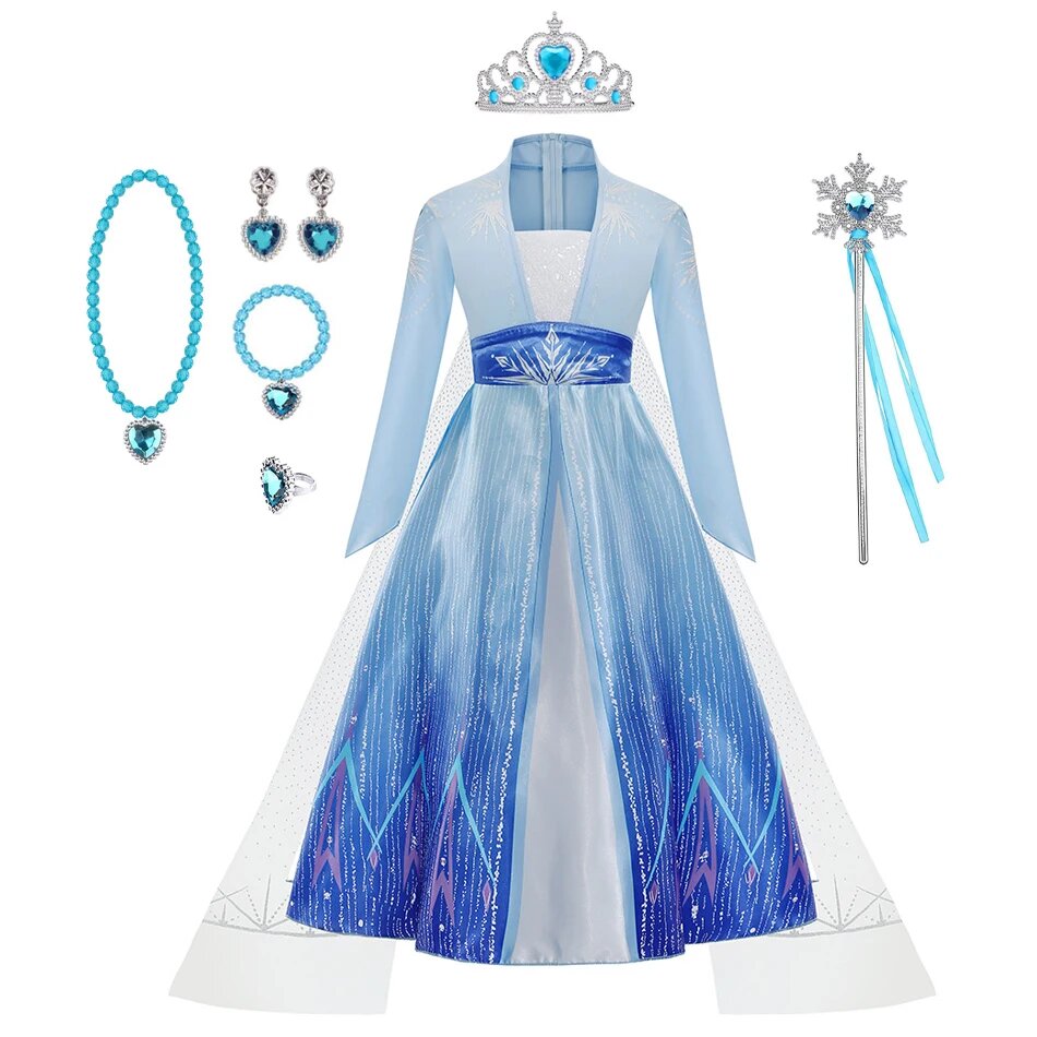 Костюм Эльзы для девочки 7-8T, Size140, Цвет A3