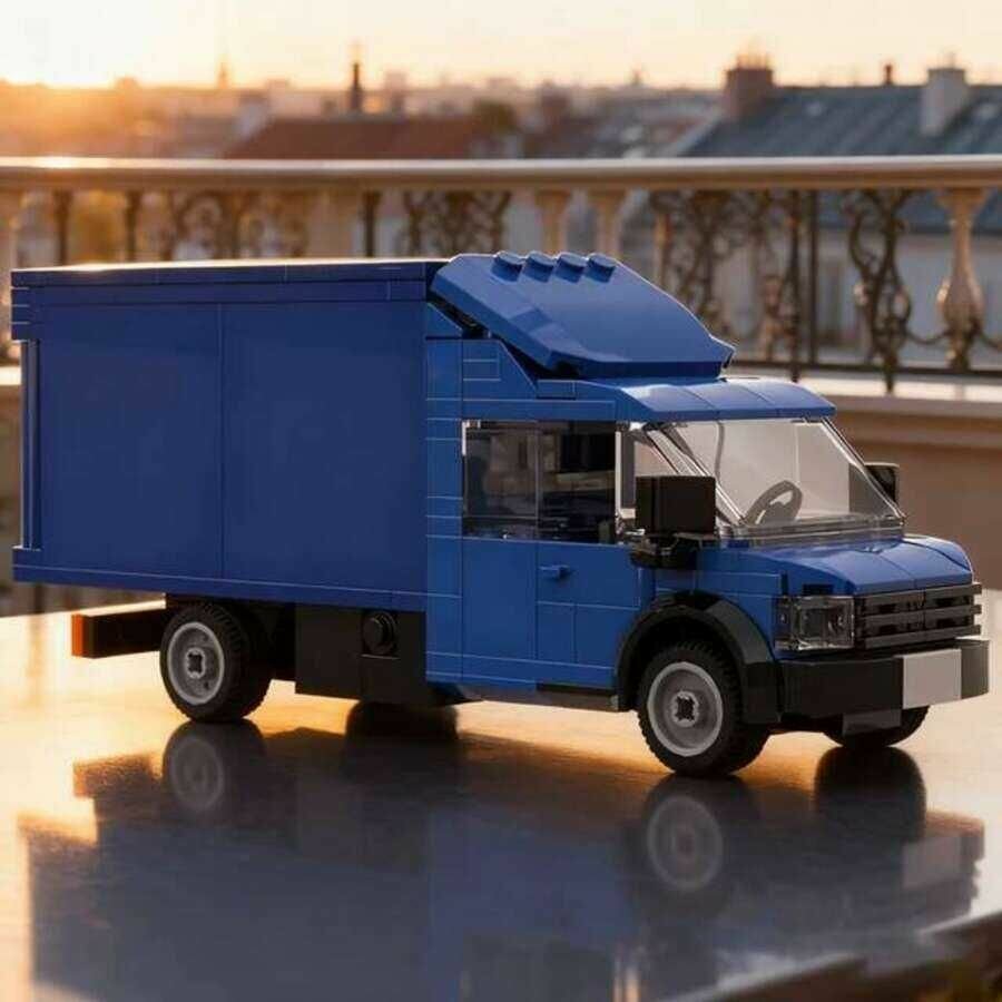 MOC Газель, двойная кабина, грузовой фургон, строительные блоки
