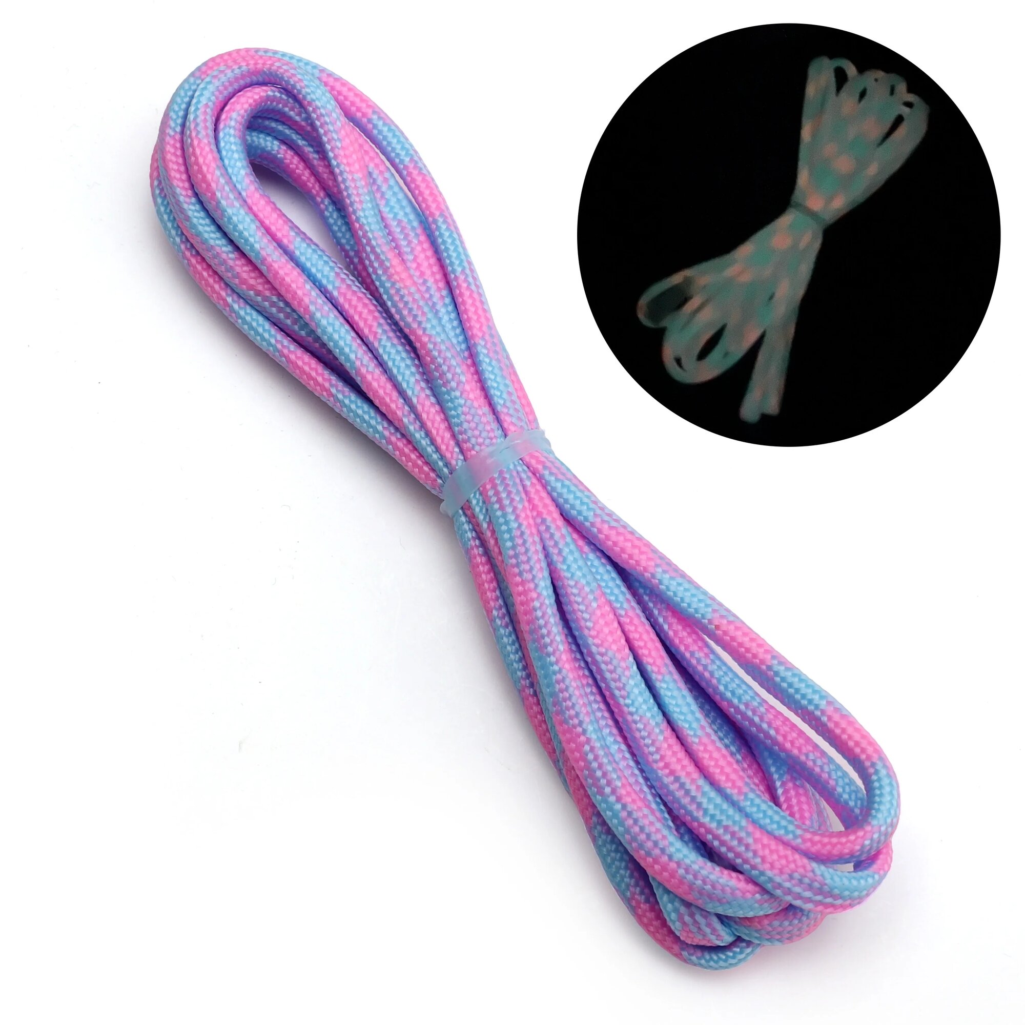 Светящаяся нейлоновая веревка Beadia 2 м 4 мм 7 нитей Blue Fuchsia