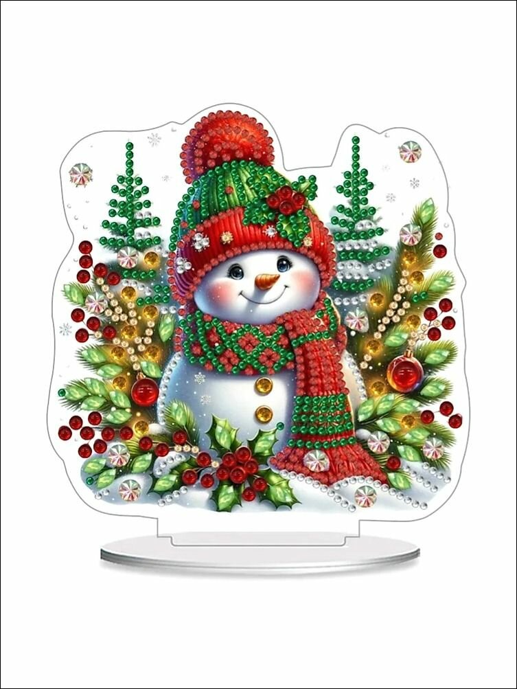 Рождественский снеговик 5D DIY Diamond Art Настольные украшения для декора домашнего офиса