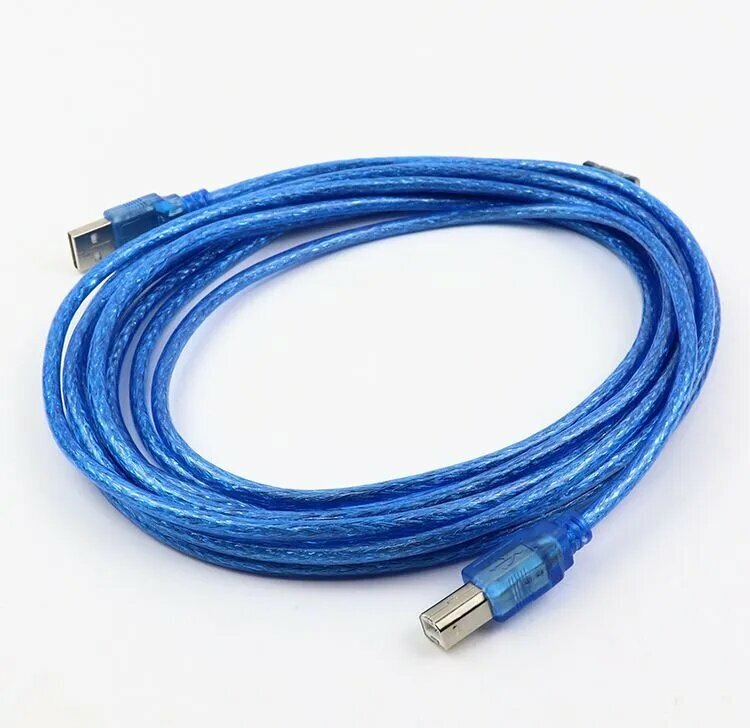 Кабель для компьютерной периферии USB 2.0 Type-A/USB 2.0 Type-B, 10 м, голубой