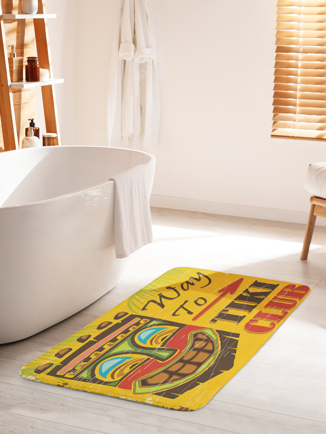 Коврик для ванной комнаты и туалета противоскользящий "Дорога в тики-бар" 60х100 см, JoyArty