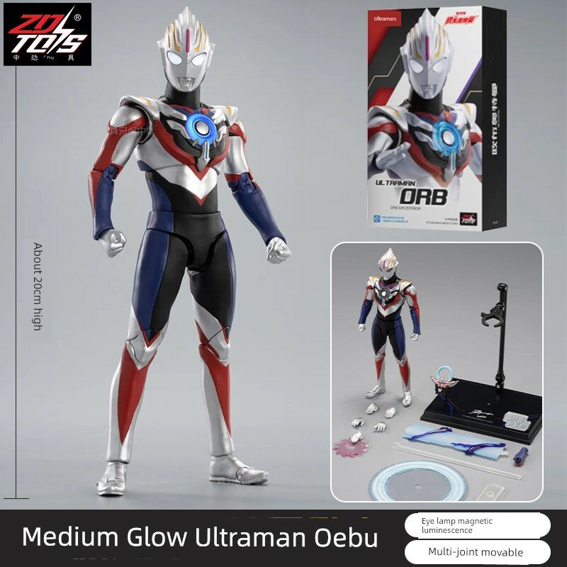 Ultraman Oubu, Артикулированная фигурка с магнитными глазами и светодиодной грудью, премиум-игрушка
