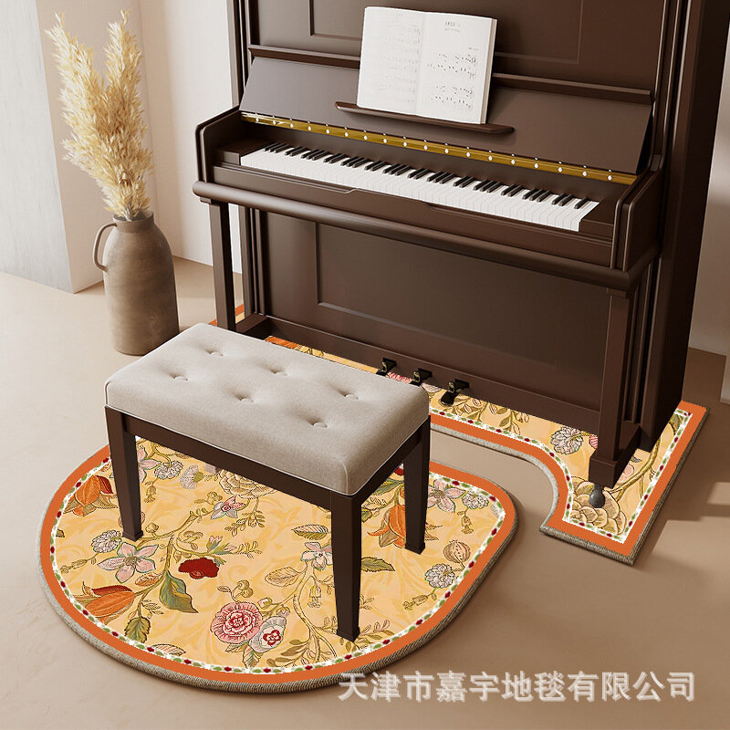 Американский ретро-коврик для напольного покрытия в стиле легкой роскоши для пианино, звукопоглощающий, шумопоглощающий, амортизирующий, звукоизоляционный ковер, подкладка под ножки для фортепианной скамьи и стула.