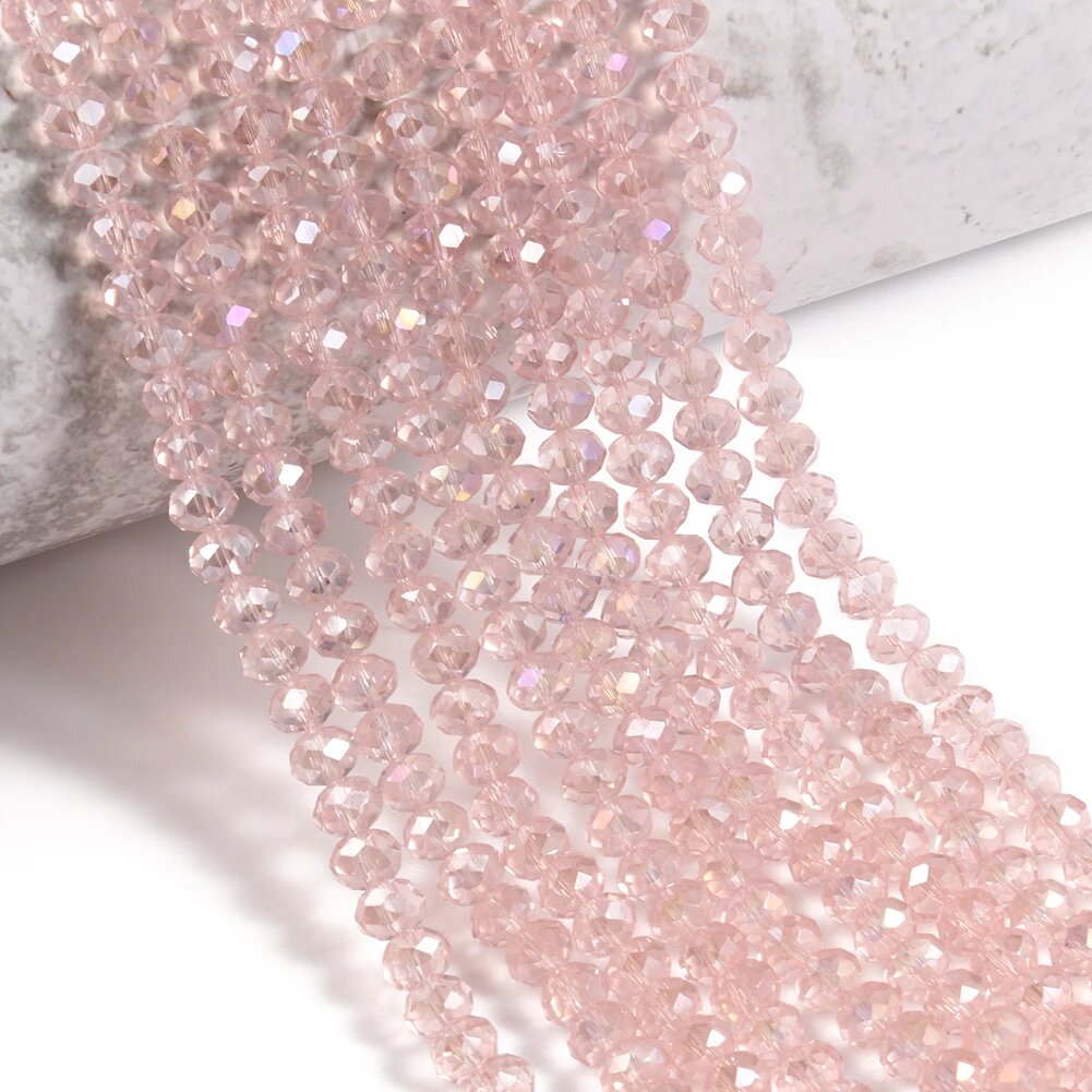 Бусины нефрит красные Рондель Xilitata 3 4 6 8 мм Розовый, 8mm (approx 65pcs), AB pink