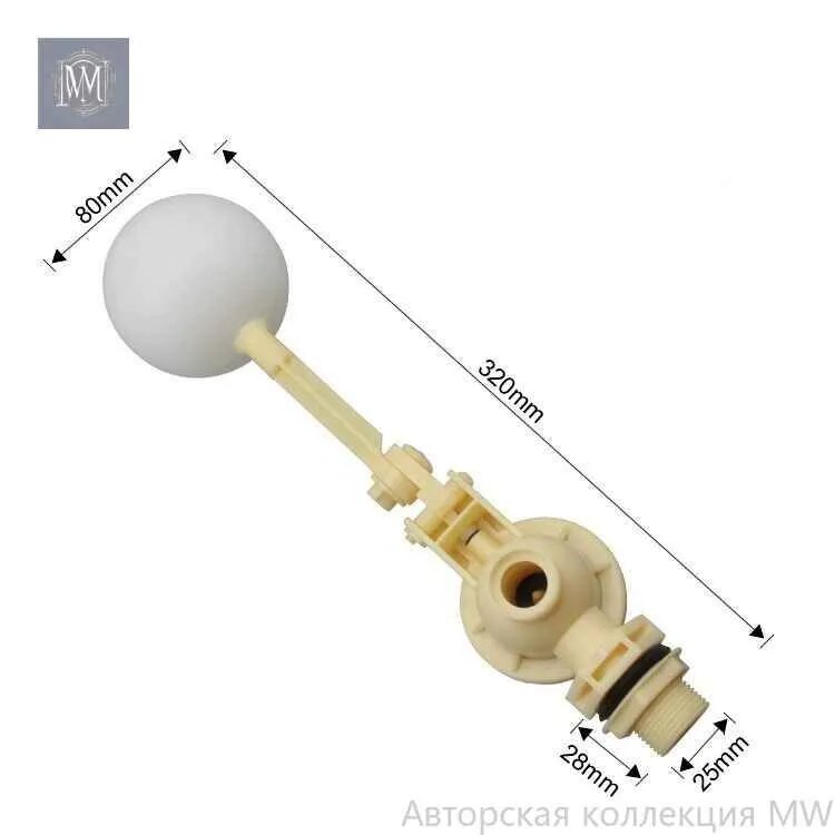 Поплавковый клапан Профитт для бочки / емкости 3/4" НР,1 шт