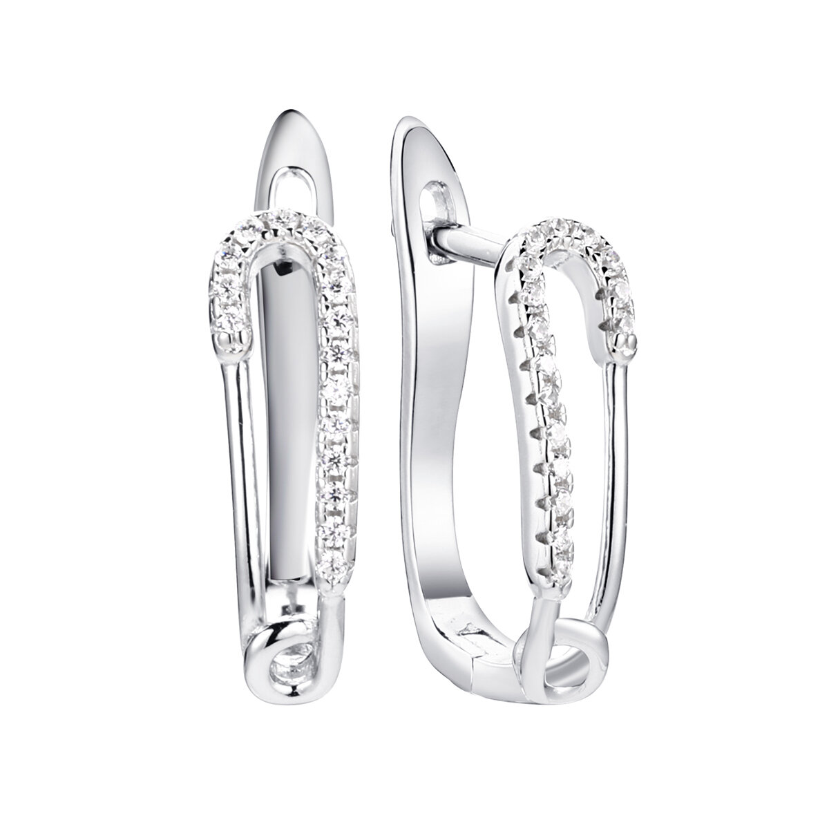 Серьги, серебро, 925 проба, фианит