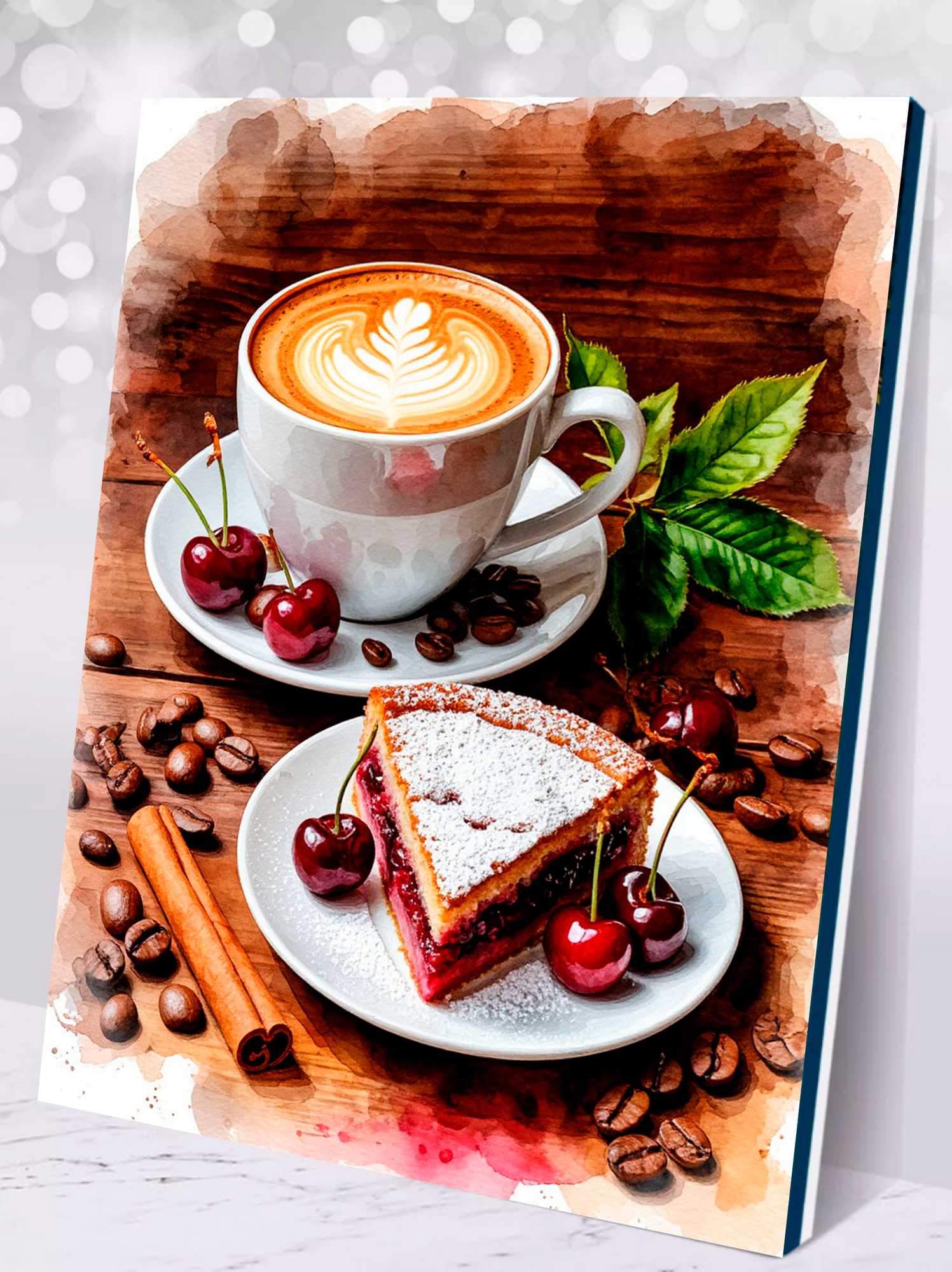 Картина по номерам Вишневый пирог 40х50 см, хлопковый холст на подрамнике, акрил, Art Hobby Home