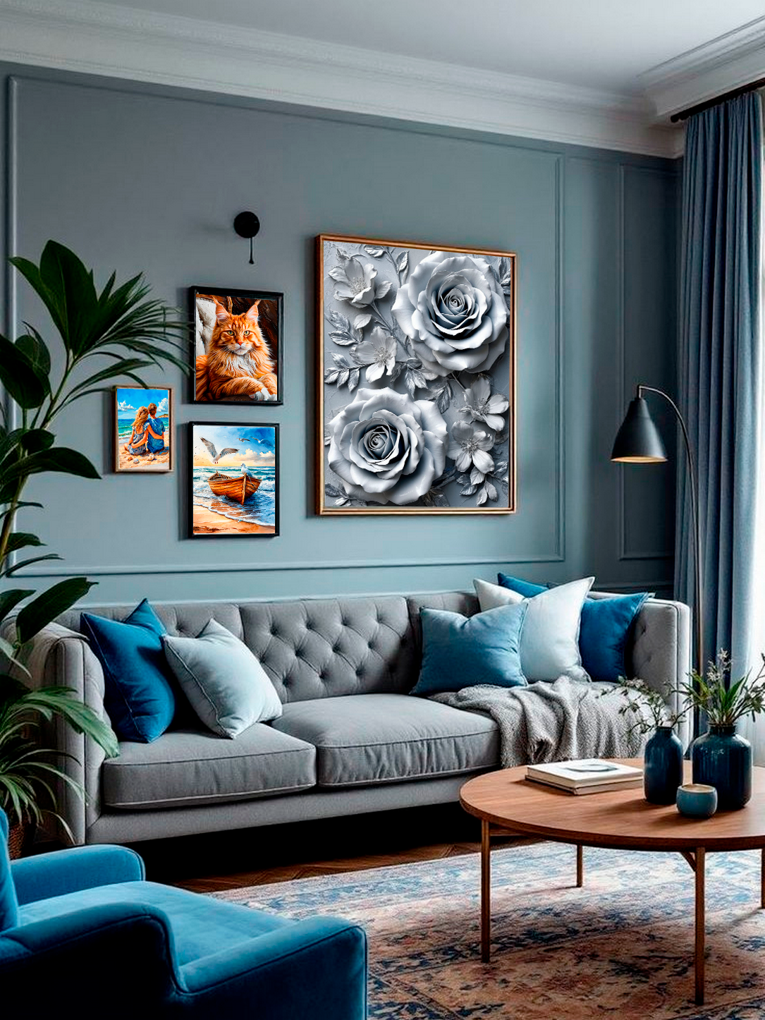 Картина на стену для интерьера Розы 40х50 см, холст на подрамнике, ArtInter