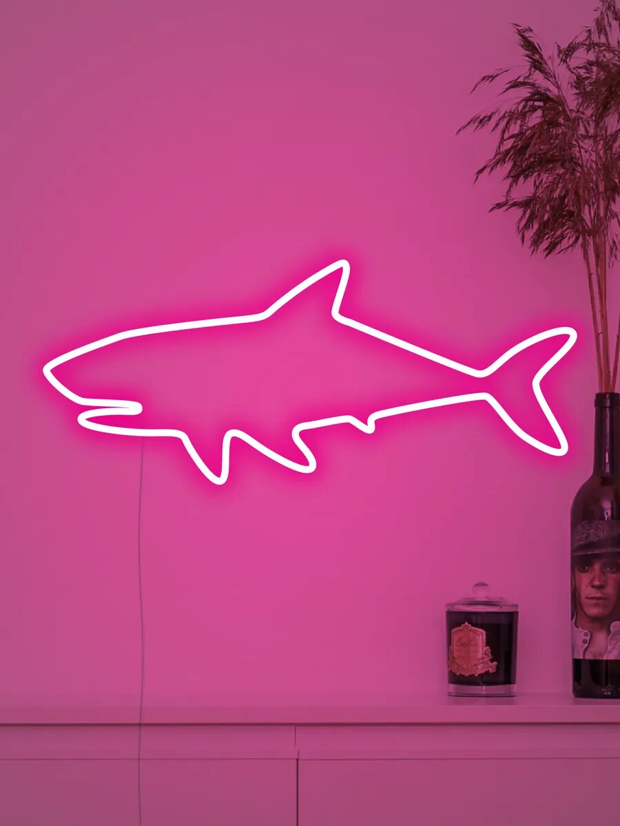 "Акула" неоновая лампа, светильник