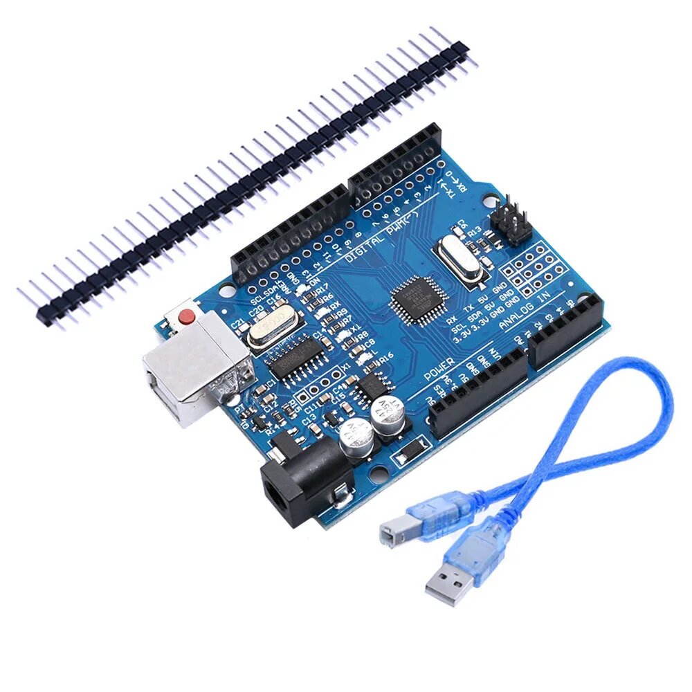 Макетная плата Arduino Uno R3 с кабелем