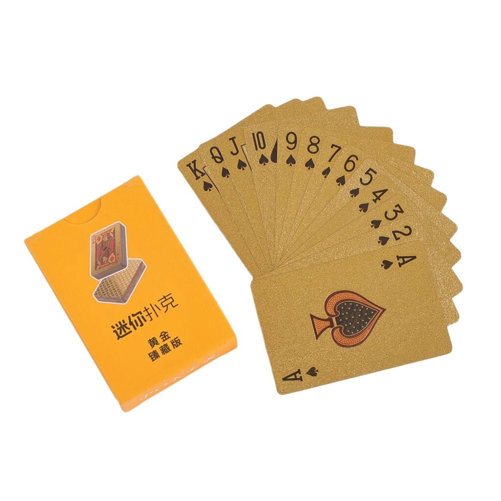 Золотые Пластиковые Игральные Карты Компактного Размера Outdoor Travel Party Playing Card Водонепроницаемая Игровая Карта Для Путешествий И Вечеринок