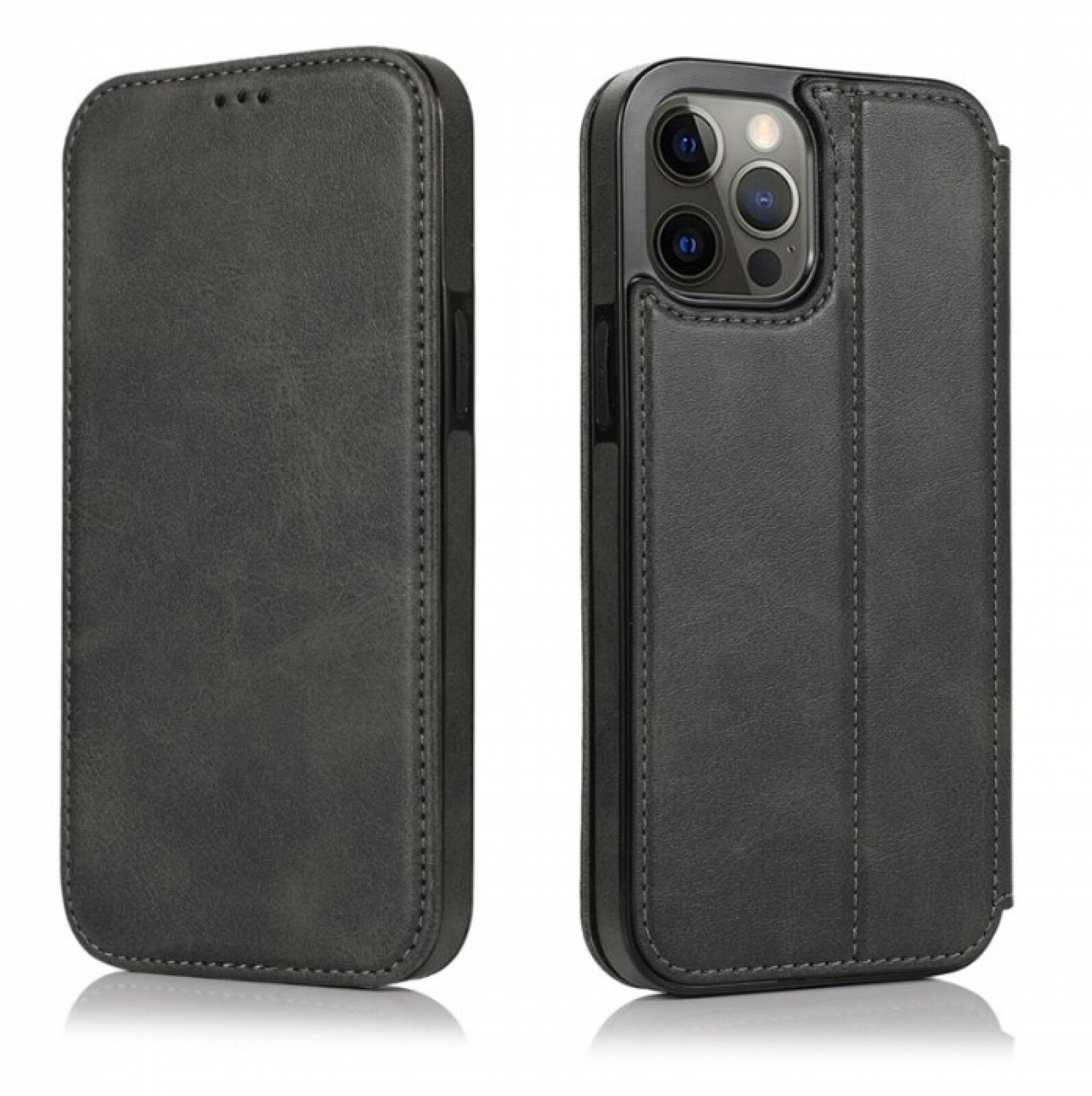 Кожаный чехол-обложка MyPads для Samsung Galaxy S8 Plus SM-G955 с подставкой, черный