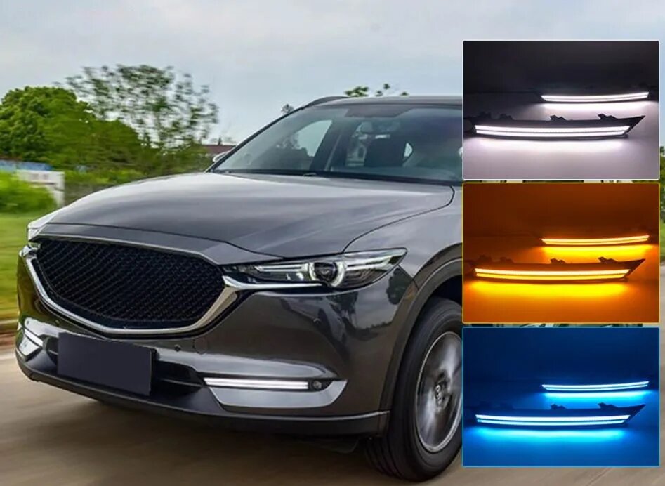 Фары автомобильные, Огни дневные ходовые, 2 шт, арт. Mazda CX-5 II 2017 2018 2019 2020 2021
