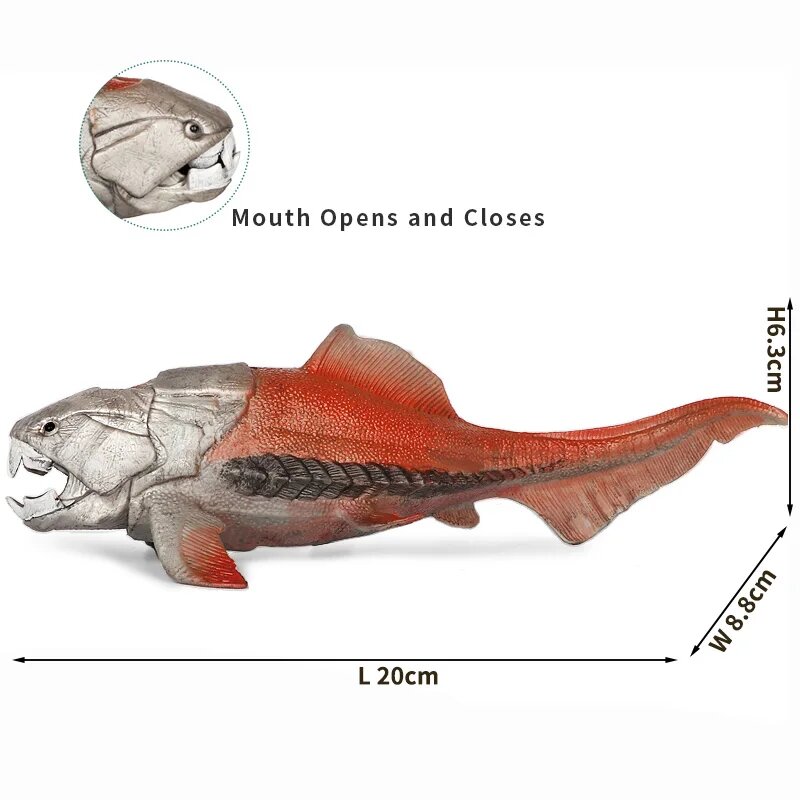 Фигурка динозавра Dunkleosteus, ротовой аппарат открывается, 20х8.8х6.3 см
