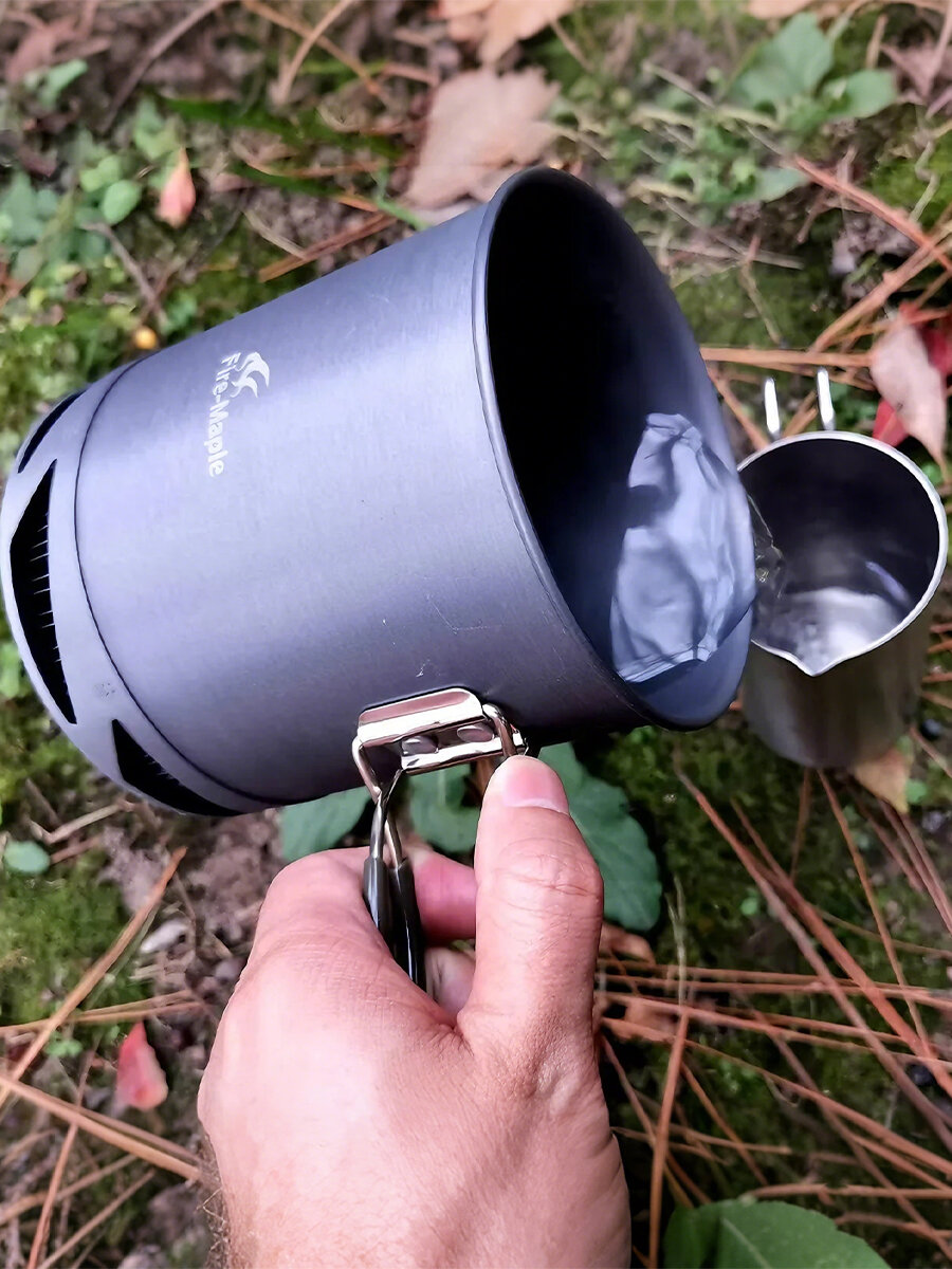 Fire-Maple FMCXK6 Кастрюля с теплообменником 1 л складная походная посуда для кемпинга с сетчатым чехлом