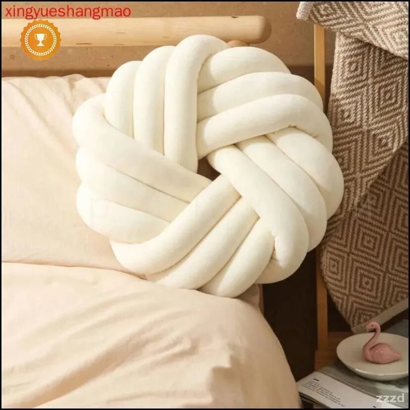 Декоративная подушка в форме узла 35x35 см, мягкая круглая подушка для декора спальни и гостиной