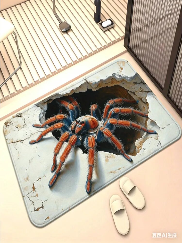 Коврик для ванной 120x40 см с объемным 3D-визуальным эффектом из мягкого кристального бархата — фото 1