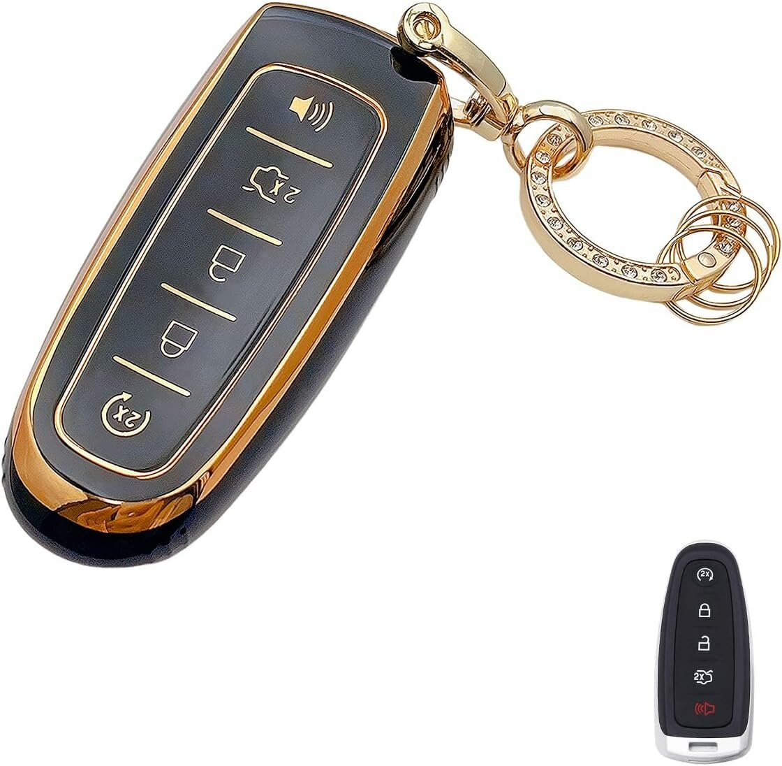 Чехол-брелок для Kia с брелком, черный мягкий защитный чехол из ТПУ для Telluride 2023 2024, 5 кнопок, умный дистанционн