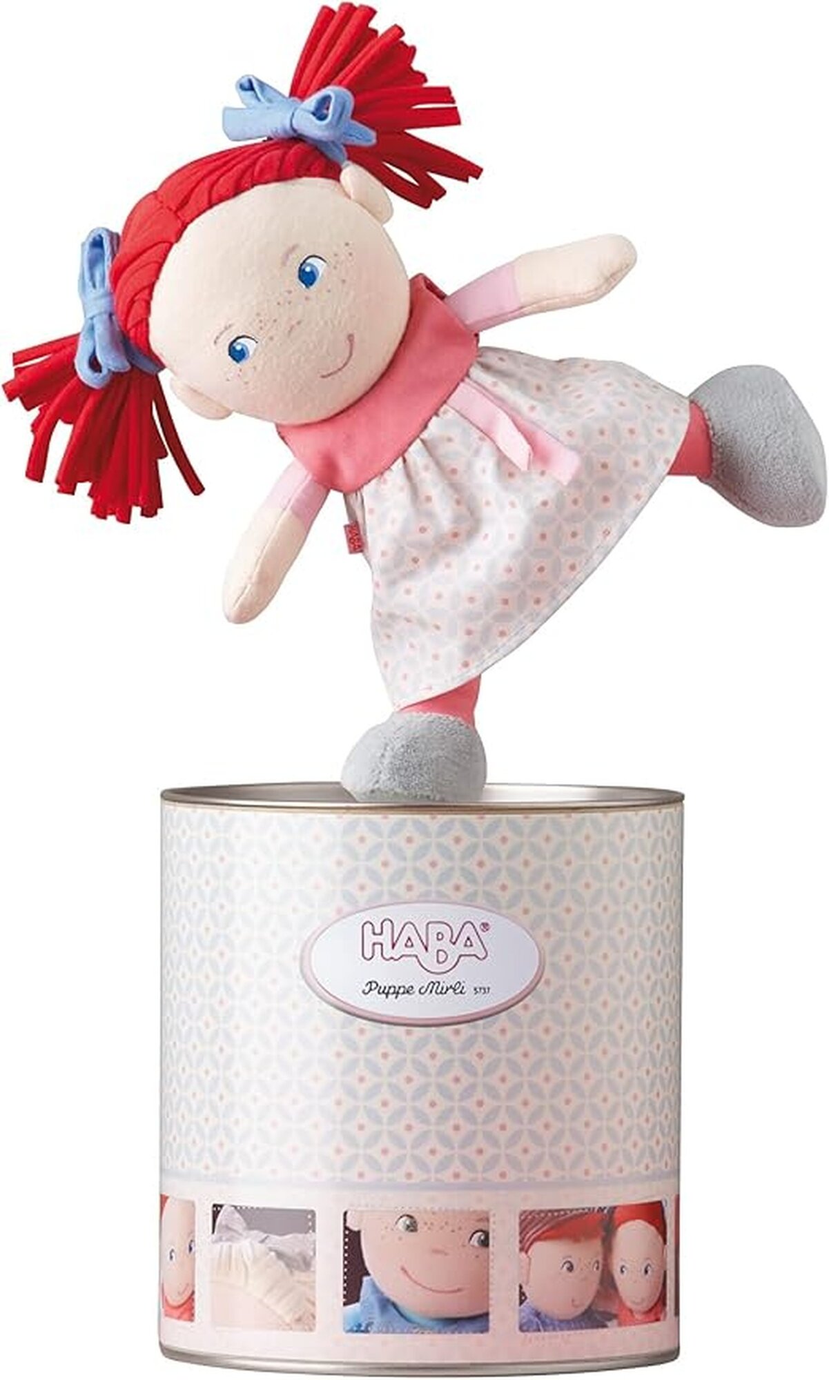 Кукла Haba - Кукла мягкая Мирли, в платье, в жестяной упаковке, 20 см - 5737