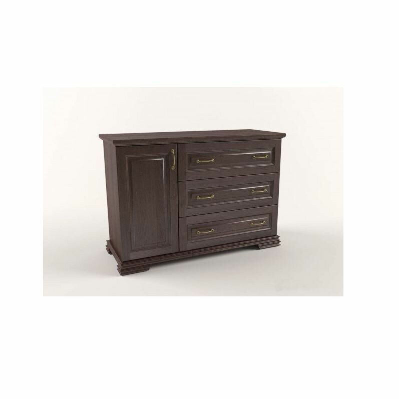 Комод деревянный Герцог из массива сосны 3 ящика/дверка