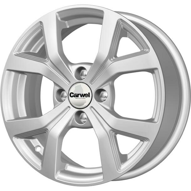 Диск автомобильный литой Carwel Таир 147 15x6 4x100 et48 dia54.1 Серебристый металлик
