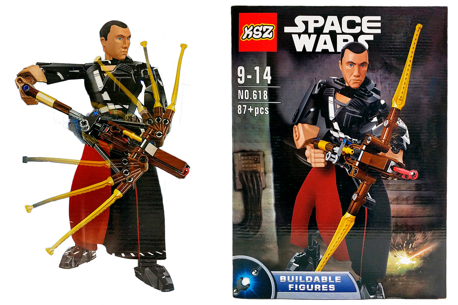 Конструктор Звездные войны Чиррут Имве 618 KSZ SPACE WARS, высота 23,5 см, 87 деталей