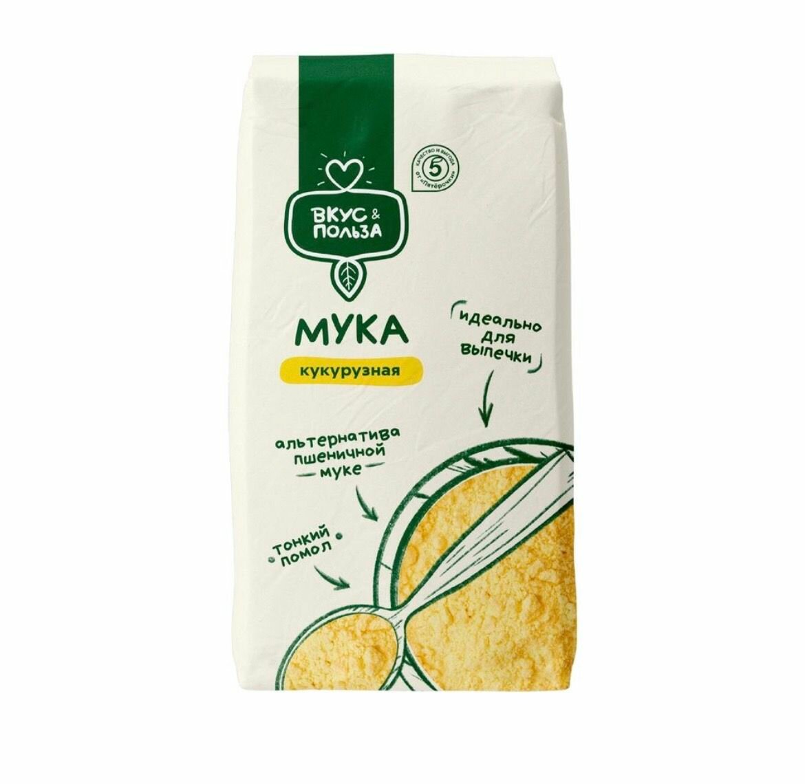 Мука вкус & польза кукурузная тонкого помола, 500 г * 4 шт.