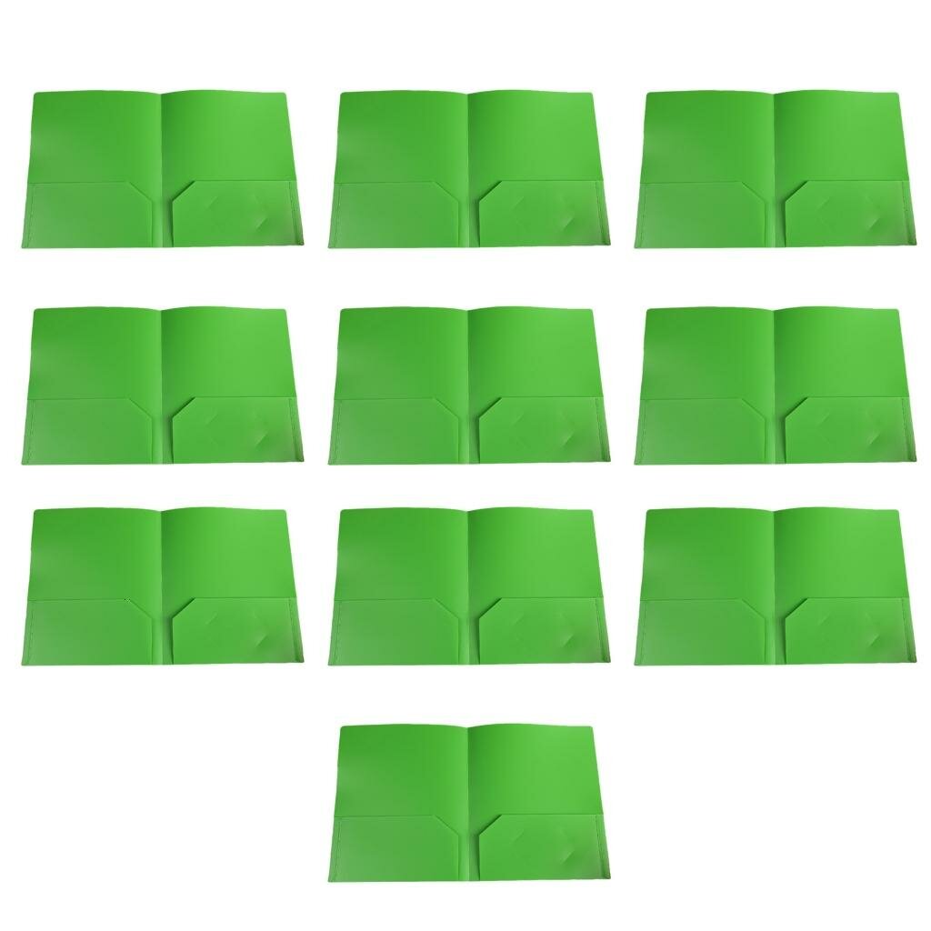 Папка-файл с двумя карманами (10 шт.), Зеленый