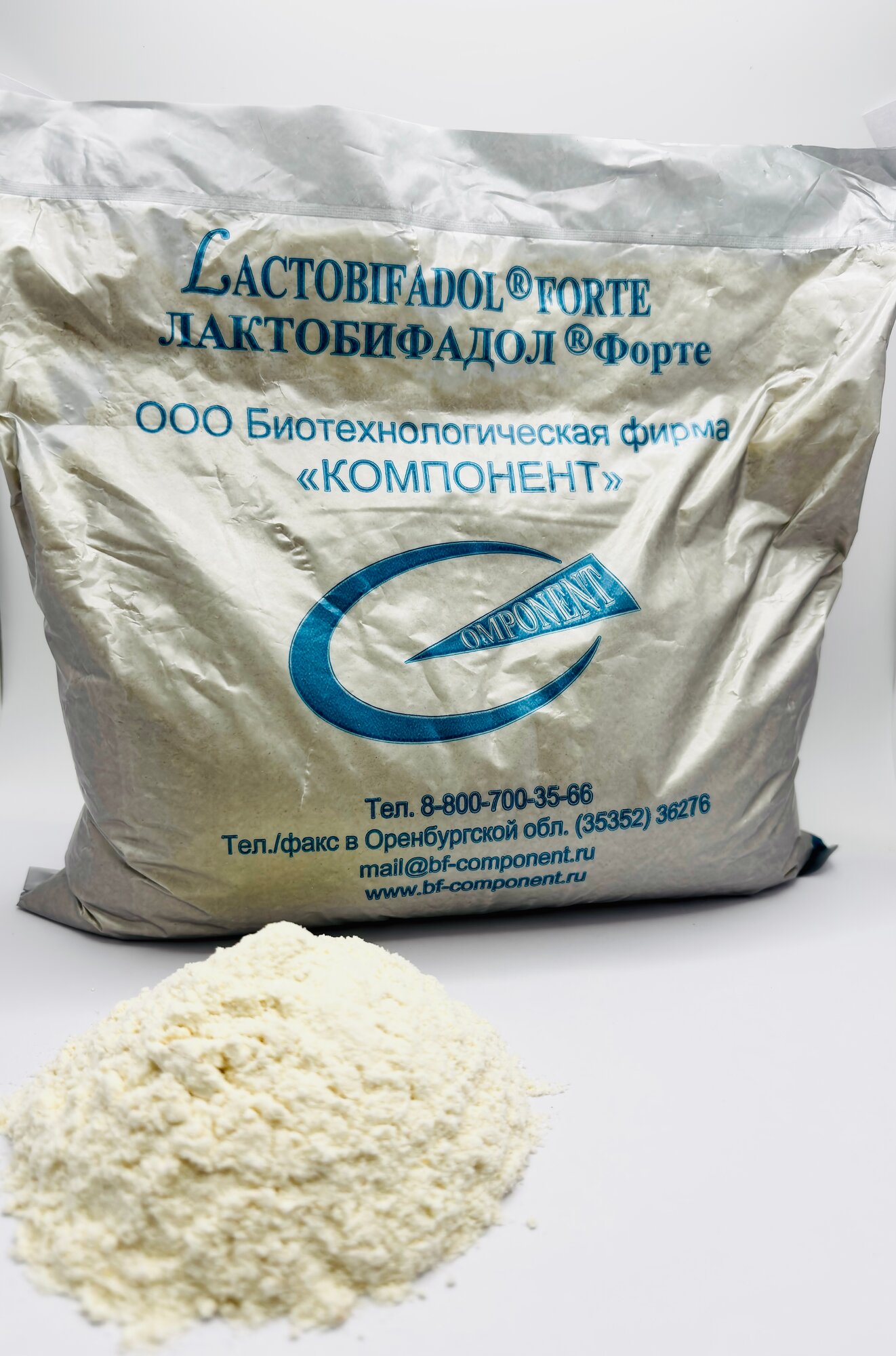 Компонент: Лактобифадол форте на муке пребиотическая кормовая добавка для телят, поросят, ягнят, жеребят, 1 кг