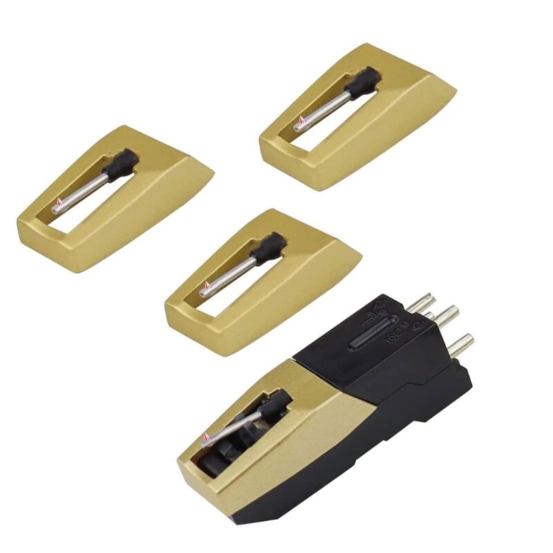 Набор аудиофильских игл и картриджей Подходит для проигрывателей грампластинок Прост в установке с 3 дополнительными алмазными иглами Styluss