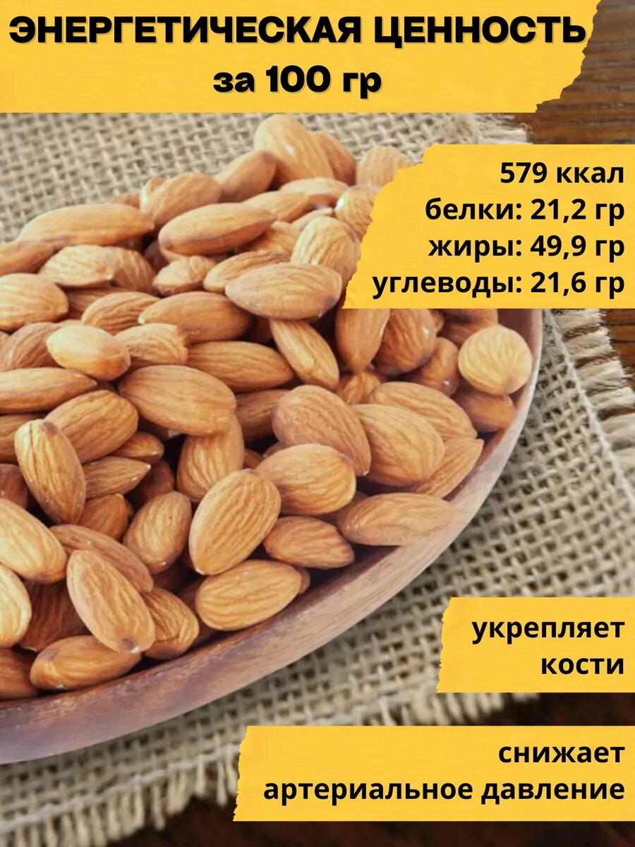 Миндаль Сырой 0.5 кг — фото 1
