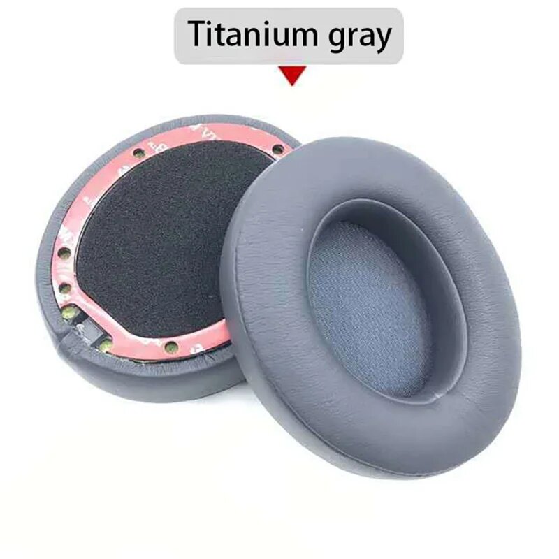 Сменные амбушюры для наушников Beats Studio 2, 3 из кожи Titanium Gray
