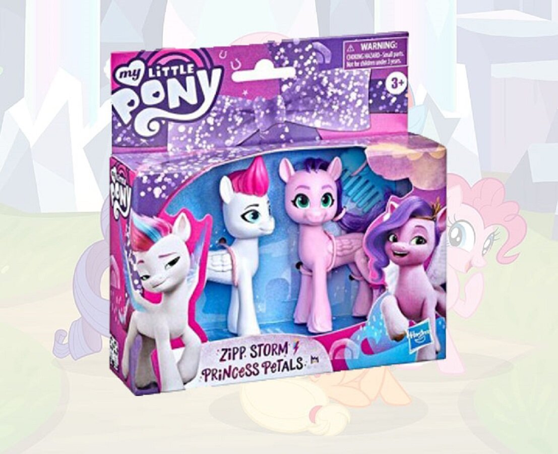 Набор фигурок My Little Pony "Zipp Storm & Princess Petals" F3801, с расческой, для девочек, 2 шт
