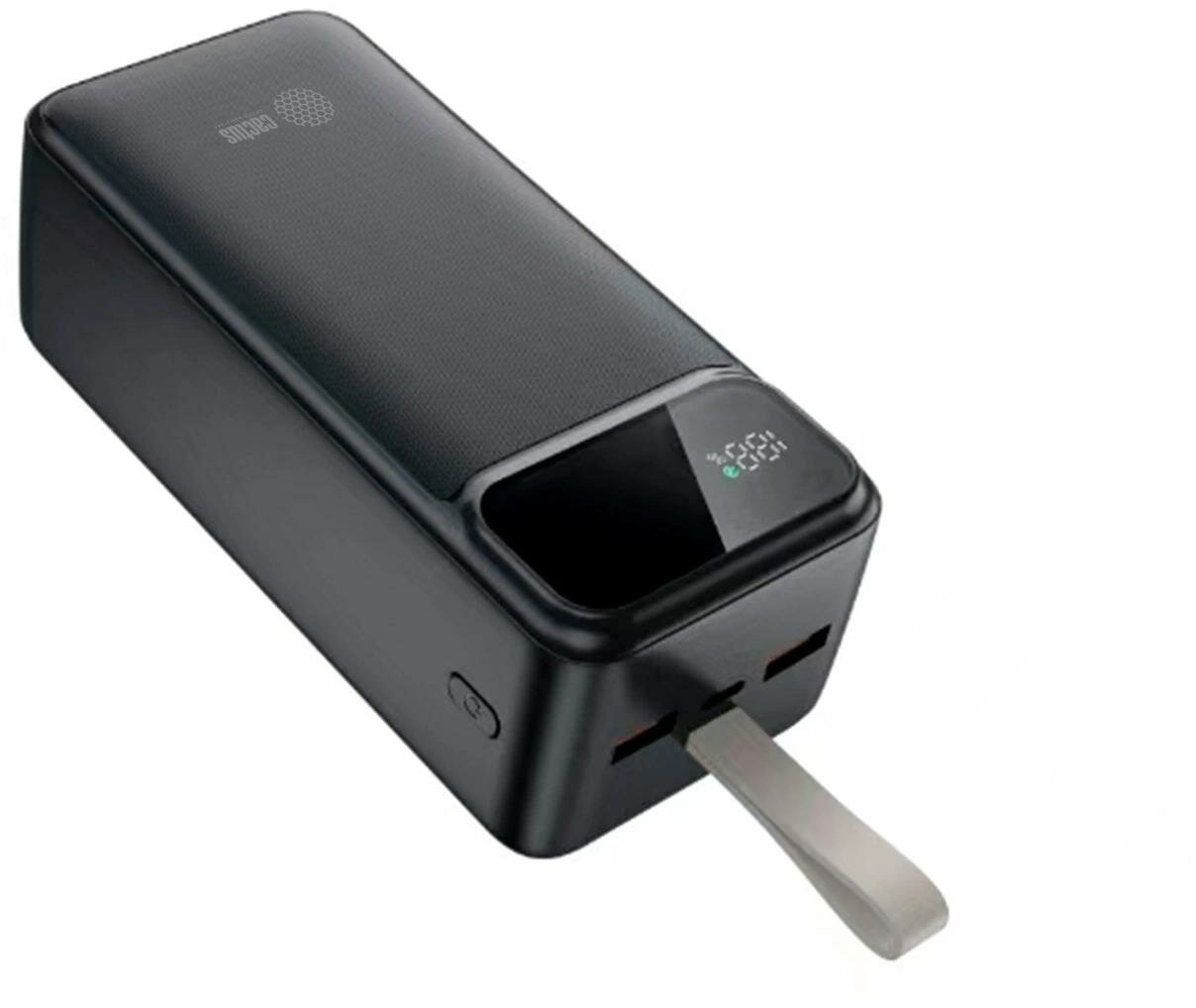 Мобильный аккумулятор CACTUS 40000 mAh, 65 W, 3 A, USB-A, USB-C, черный (CS-PBFSND-40000)