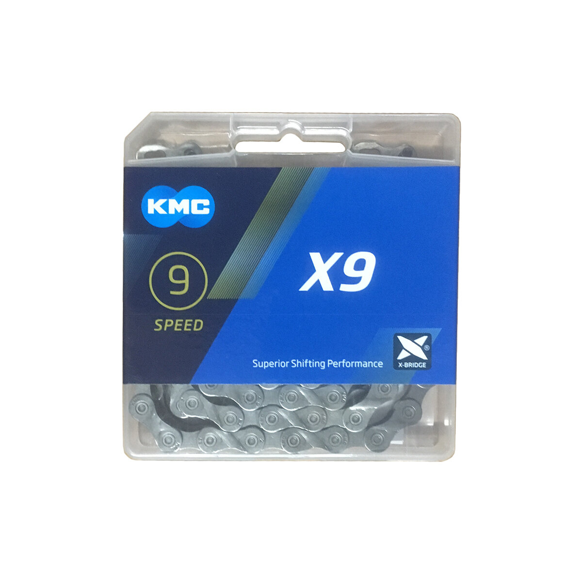 Цепь KMC X9, 9 скоростей, 114 звеньев Серый