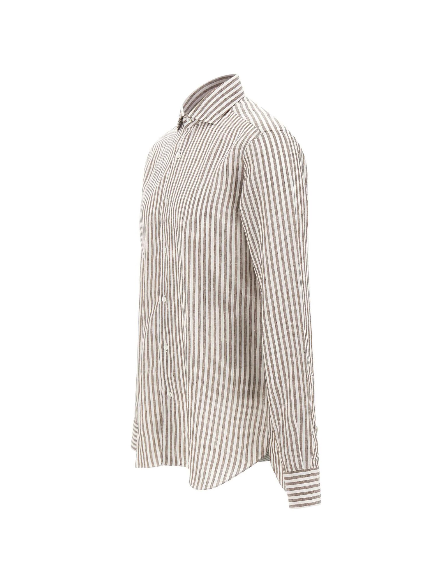 Рубашка Barba Striped button linen shirt, размер 2XL — фото 1