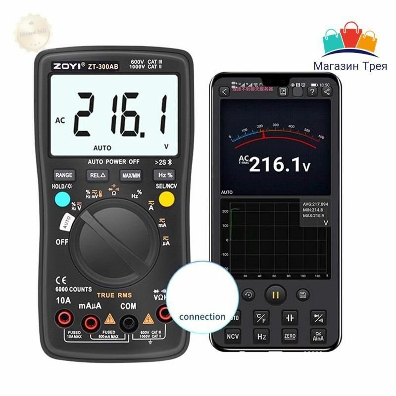 ZT-300AB ZOYI Smart Earth Leakage Detector с функцией Bluetooth