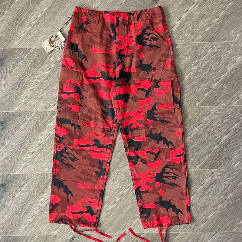 HELLSTAR Карго брюки хлопок мужские камуфляжные L, Красный, Красный