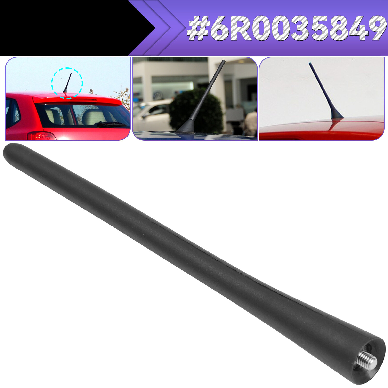 Короткая антенна Rod BAR для автомобиля, 20 см, 6R0035849, для Skoda Octavia Yeti VW Polo UP 7,8"