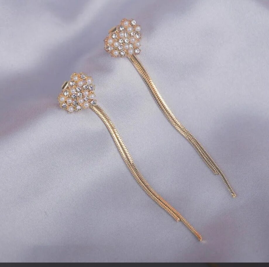 Серьги с подвесками, цепочки, кристалл