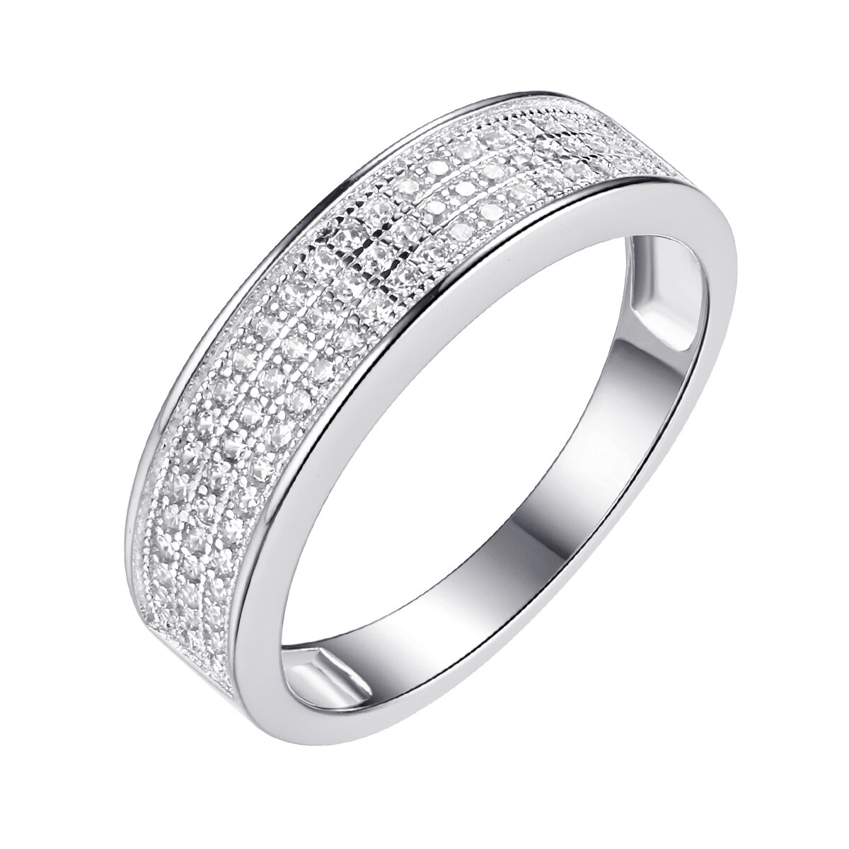 Кольцо, серебро, 925 проба, фианит