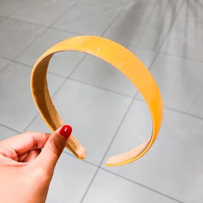 Блестящая кожаная повязка на голову Желтый