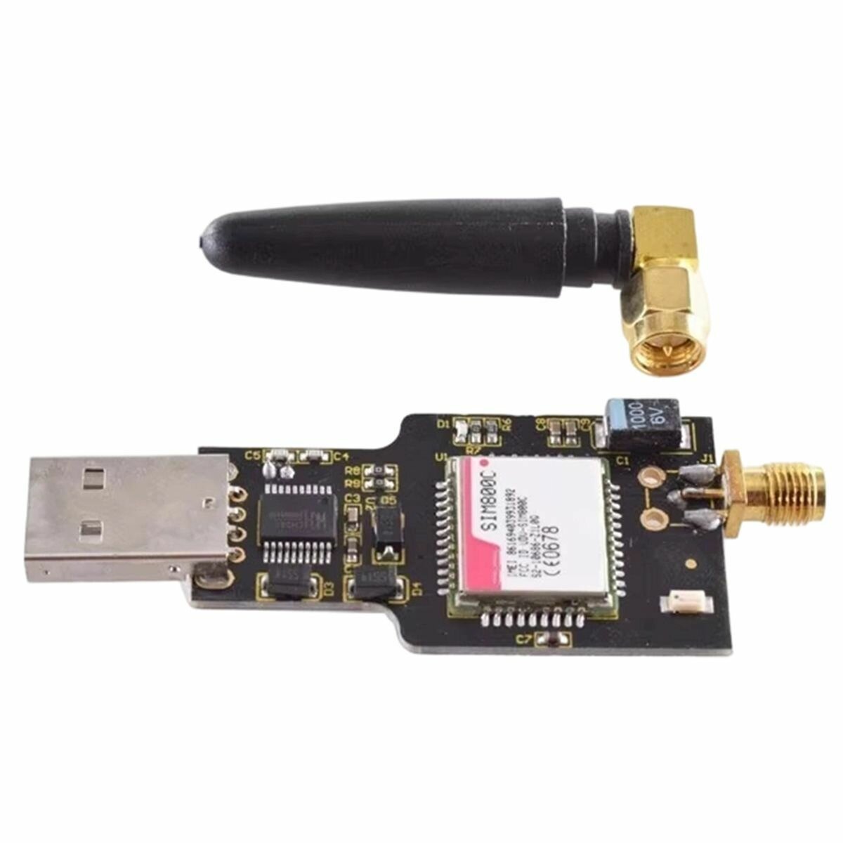 Модуль GSM GPRS SIM800 с антенной для беспроводной отправки SMS-сообщений