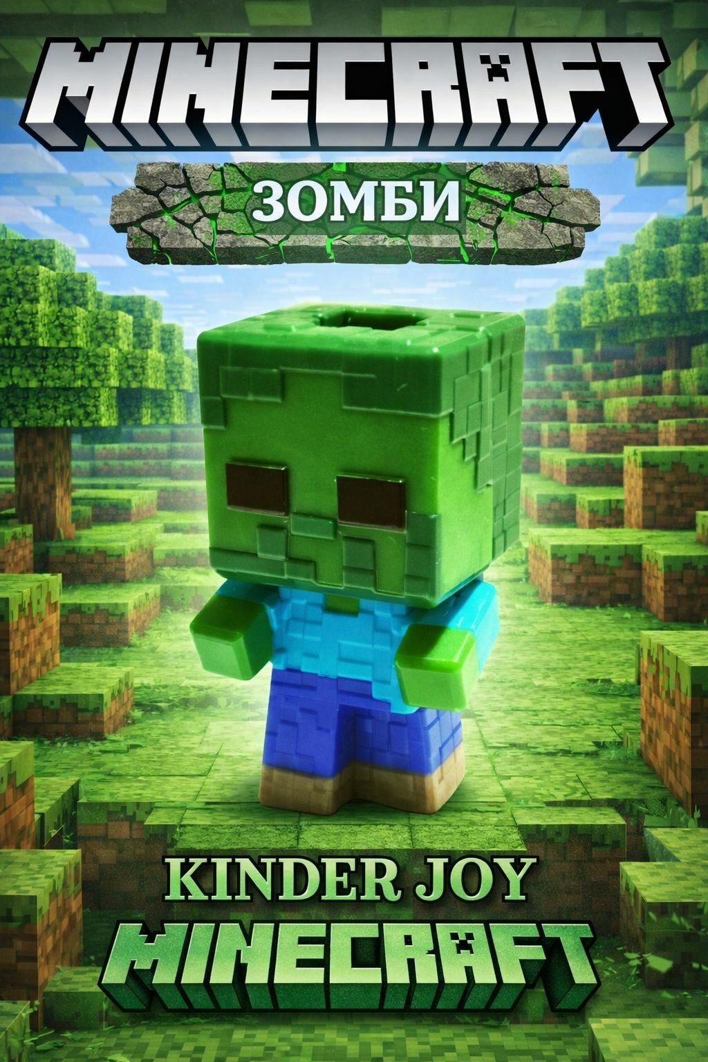 Kinder Joy Minecraft фигурка Зомби VC310 игрушка