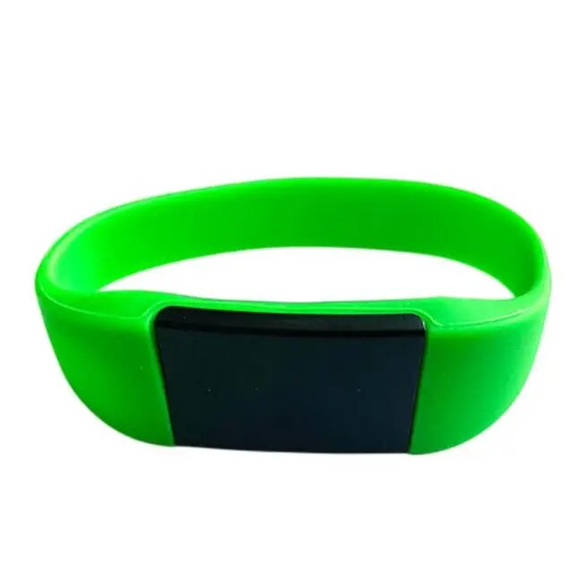 Зеленый силиконовый RFID-браслет EM4100