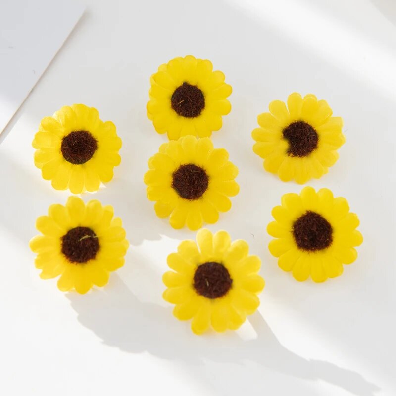 Искусственные подсолнухи из шелка XIAOYINMO, 50/100 штук 100 pieces, 3CM