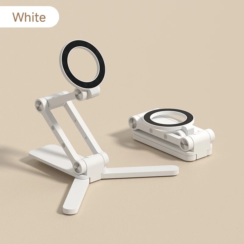 Складная подставка-трипод для телефона с кольцевой подсветкой White