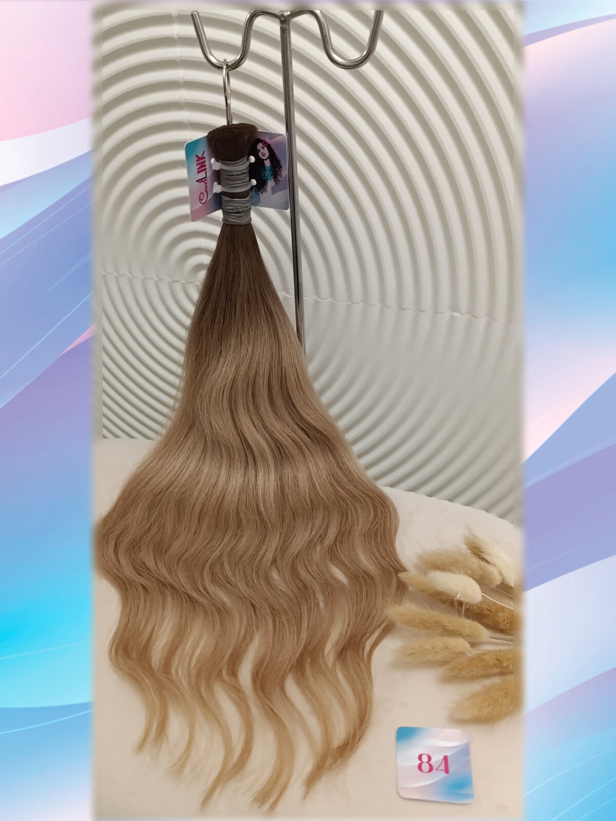 Волосы для наращивания CurlLink, натуральные, волнистые, 55 см